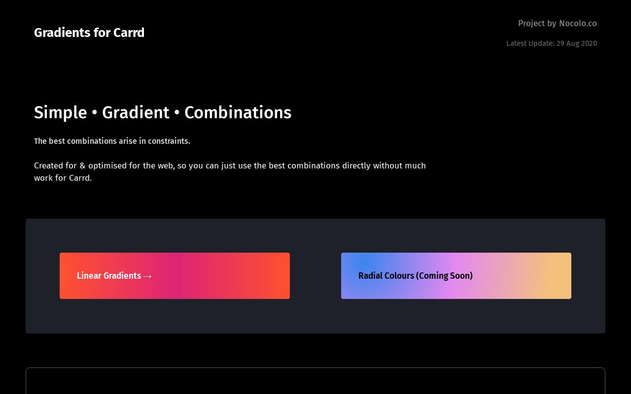 Gradients in Carrd